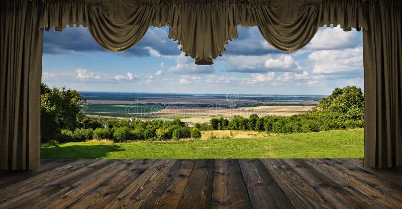 Landscape in the window stock photo. Image of landscape - 90876636