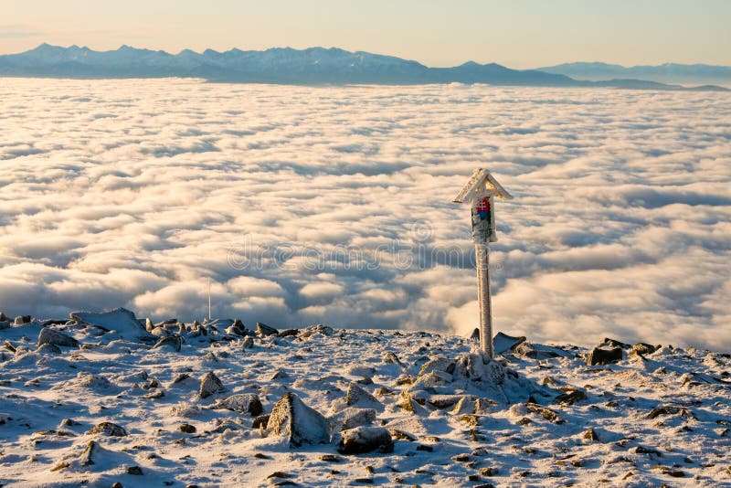 Landscape Winter Hill Scene Stock Image - Image of bright, morning ...