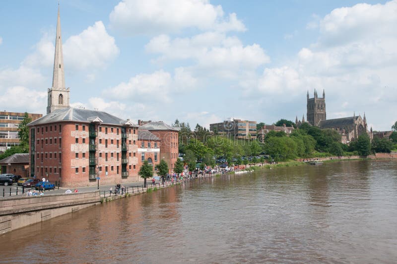 Worcester and the River Severn Stock Photo - Image of history, europe ...