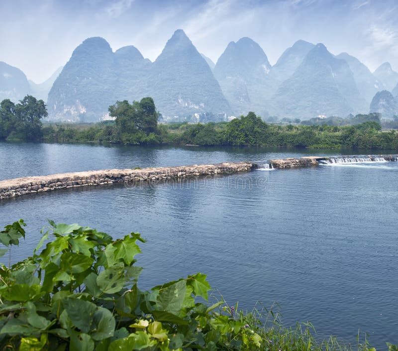 Landscape in Yangshuo Guilin Stock Photo - Image of green, karst: 32042904