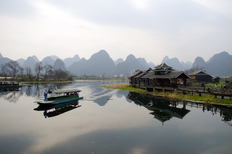 Landscape in Yangshuo Guilin, China Editorial Photography - Image of ...