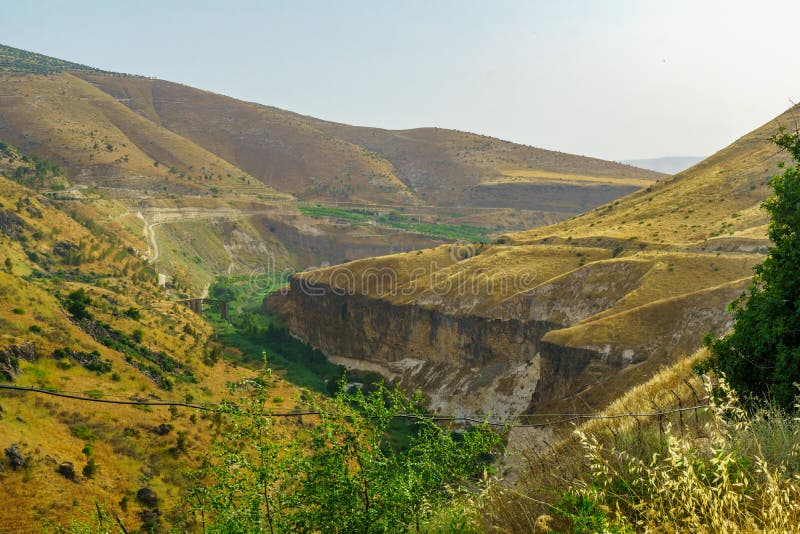 Yarmouk River Valley on the Border between Jordan and Israel. Stock ...