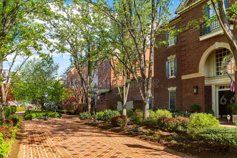 Landscaped Recreation Area in a Public Courtyard with a Red Brick ...