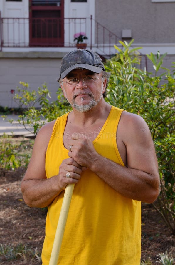 Landscaper stock photo. Image of pose, person, work, landscaping - 18626950