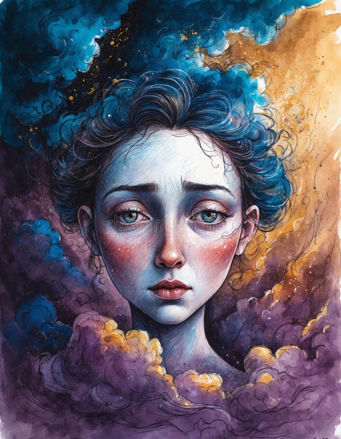 Portrait of Sadness: Fragility and Inner Turmoil - Mental Health Stock ...