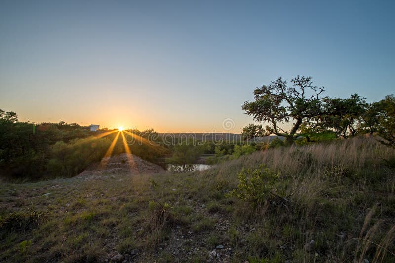Landscapes Around Willow City Loop Texas at Sunset Stock Photo - Image ...