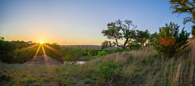 Landscapes Around Willow City Loop Texas at Sunset Stock Photo - Image ...