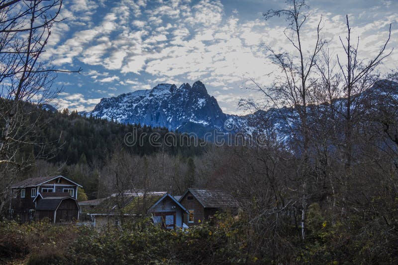 The Landscapes of Index Town and North Fork Skykomish River. Stock ...