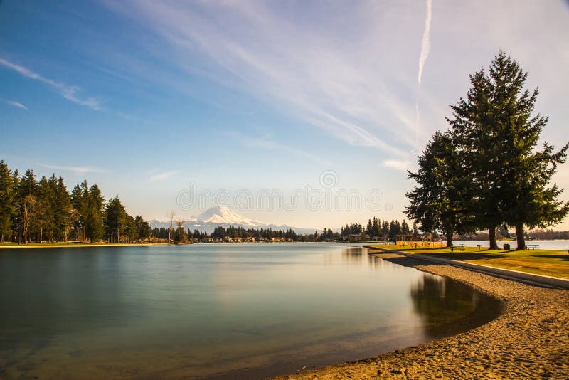 Landscapes of Lake Tapps Park in Spring Stock Image - Image of auburn ...