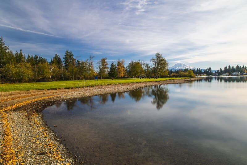 Landscapes of Lake Tapps Park in Spring Stock Image - Image of national ...