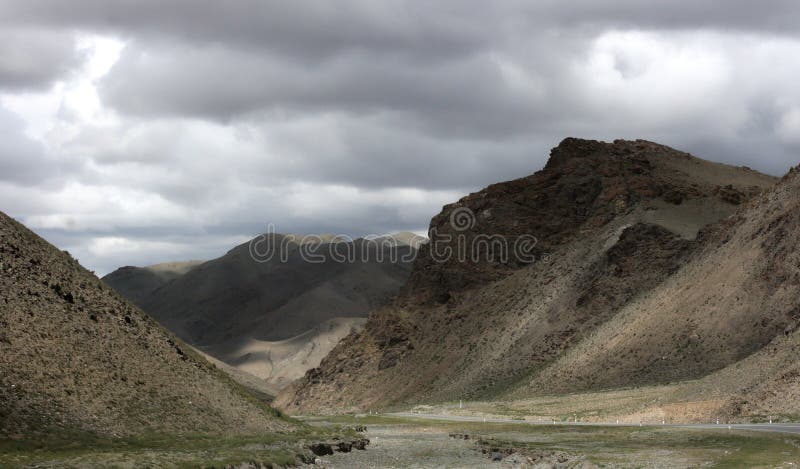 Landscapes of Mongolia. Desert Mountain Slopes and Valleys Stock Photo ...