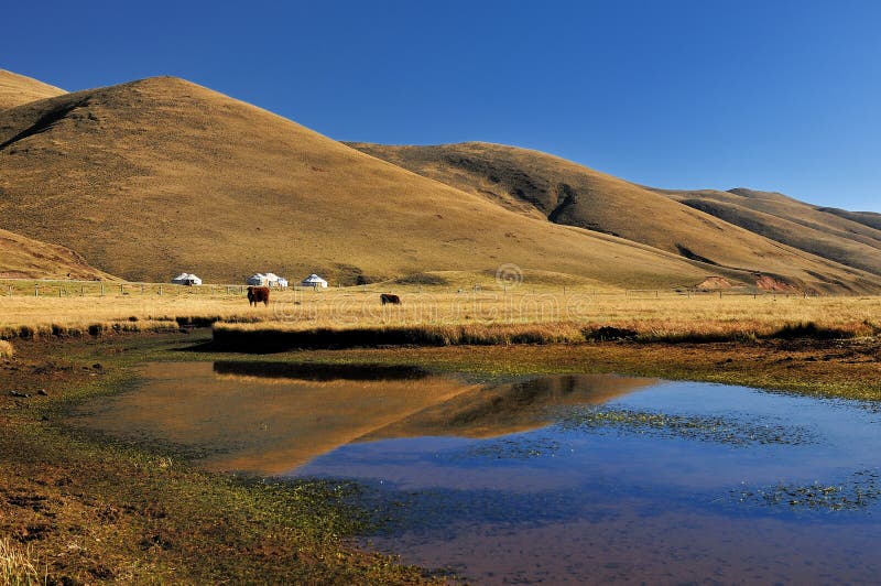 Landscapes on the plateau stock image. Image of mirror - 12091667