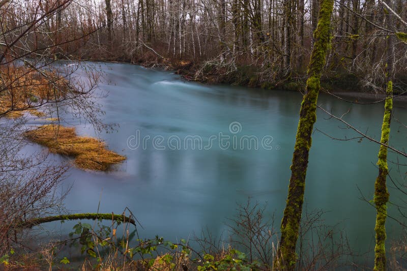 The Landscapes of Skokomish River with Long Exposure Shutter in Winter ...