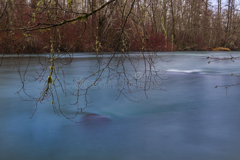 The Landscapes of Skokomish River with Long Exposure Shutter in Winter ...