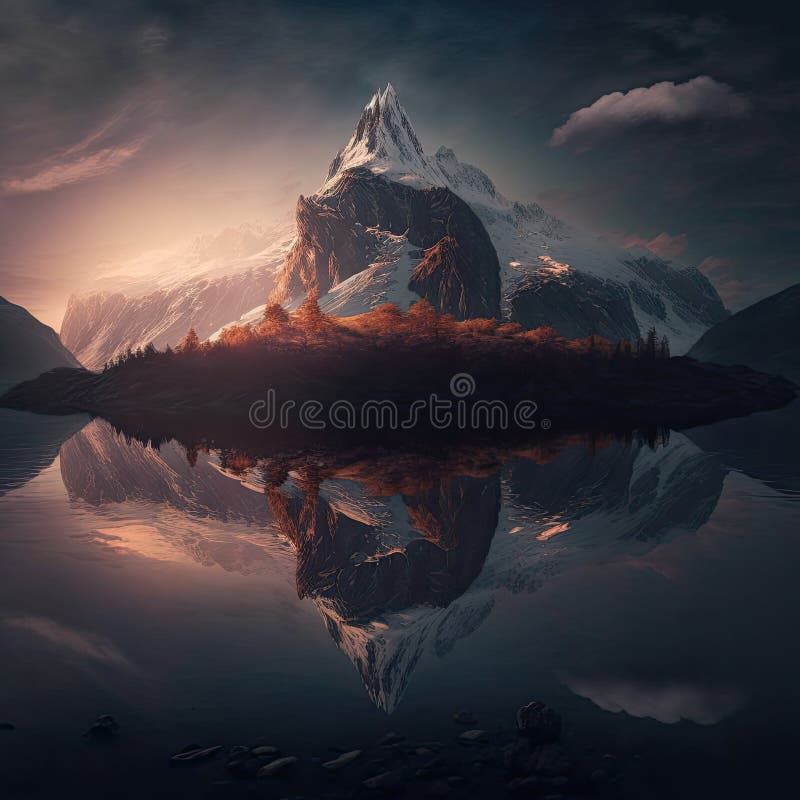 Abstract and Fictional Landscapes Created in AI in High Quality Stock ...