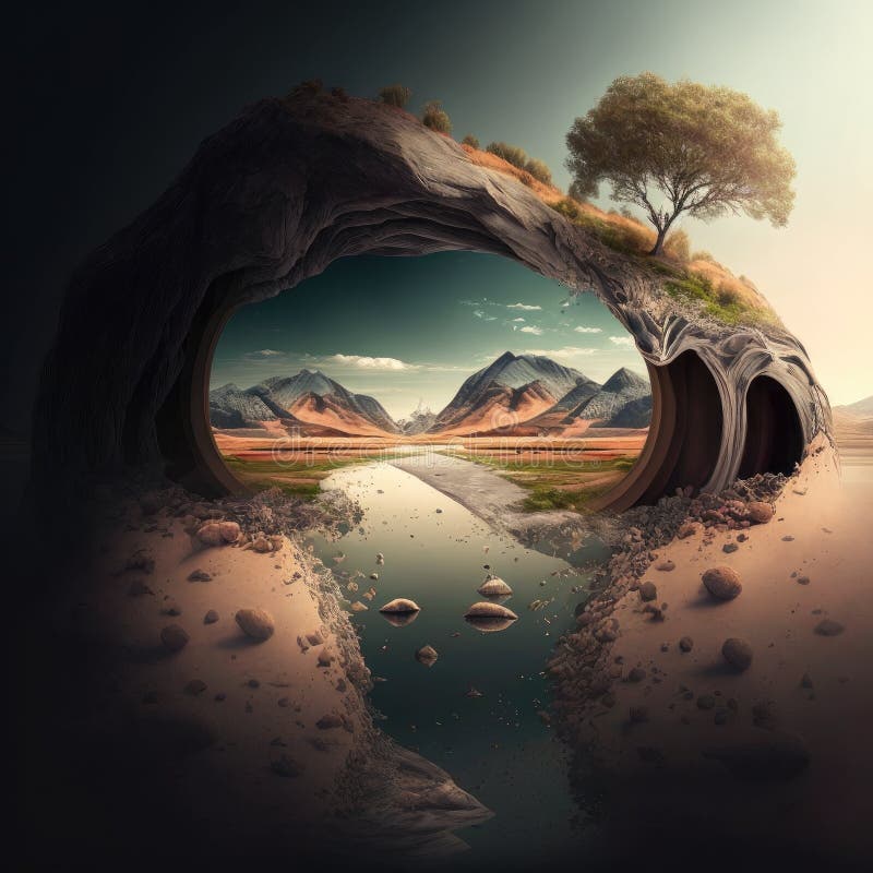 Abstract and Fictional Landscapes Created in AI in High Quality Stock ...