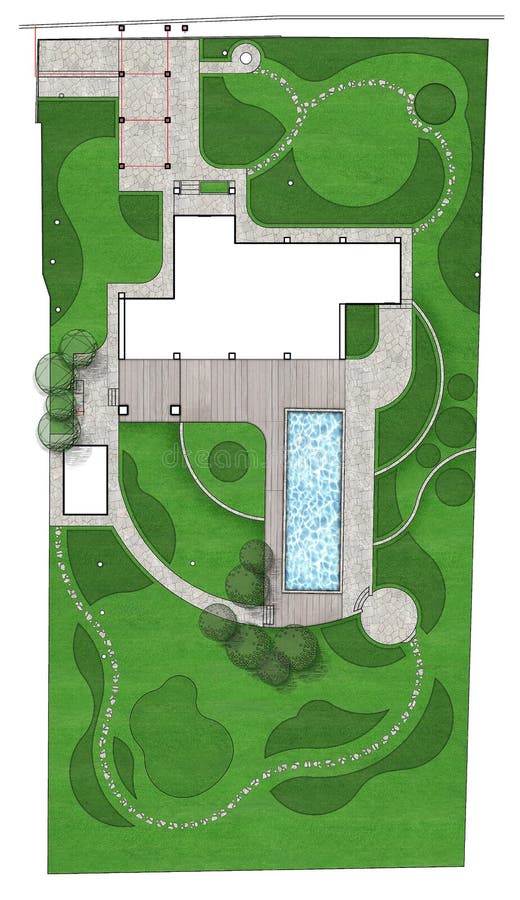 Landscaping Land Development Plan Master Plan, 2D Sketch Stock ...