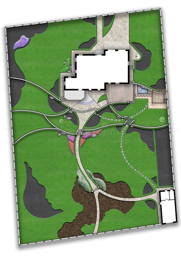 Landscaping Master Plan, 2d Sketch Stock Illustration - Illustration of ...