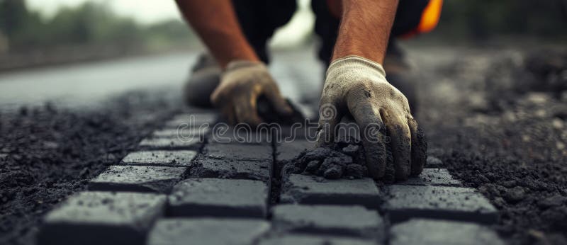 Landscaping, Paving Stones, Construction, a Worker, and the Natural World are All Connected ...