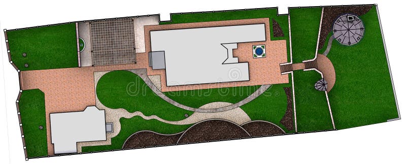 Landscaping Site Development Plan, 3D Render Stock Illustration ...