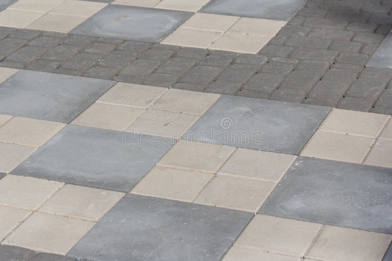 Grey Stone Block Paving stock image. Image of framework - 194678629