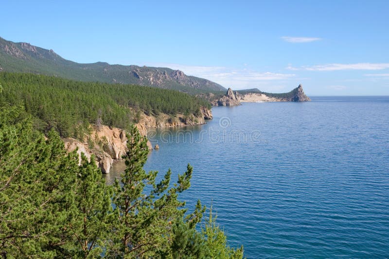 Landschaft am Baikalsee in Sibirien Stockbild - Bild von rand, asien ...