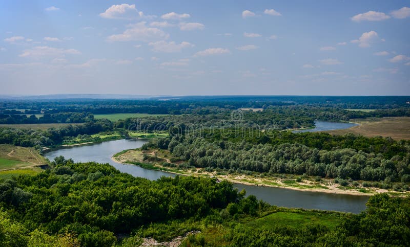 Landschaft Von Fluss Don in Nationalpark Divnogorie Stockfoto - Bild ...