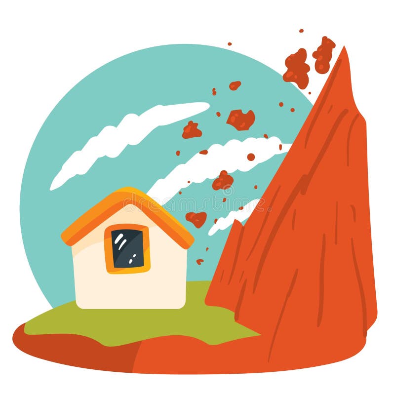 Landslide concept. stock vector. Illustration of danger - 192471444