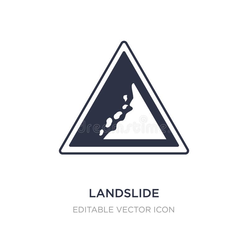 Landslide Danger Sign Outline Vector Icon. Thin Line Black Landslide ...