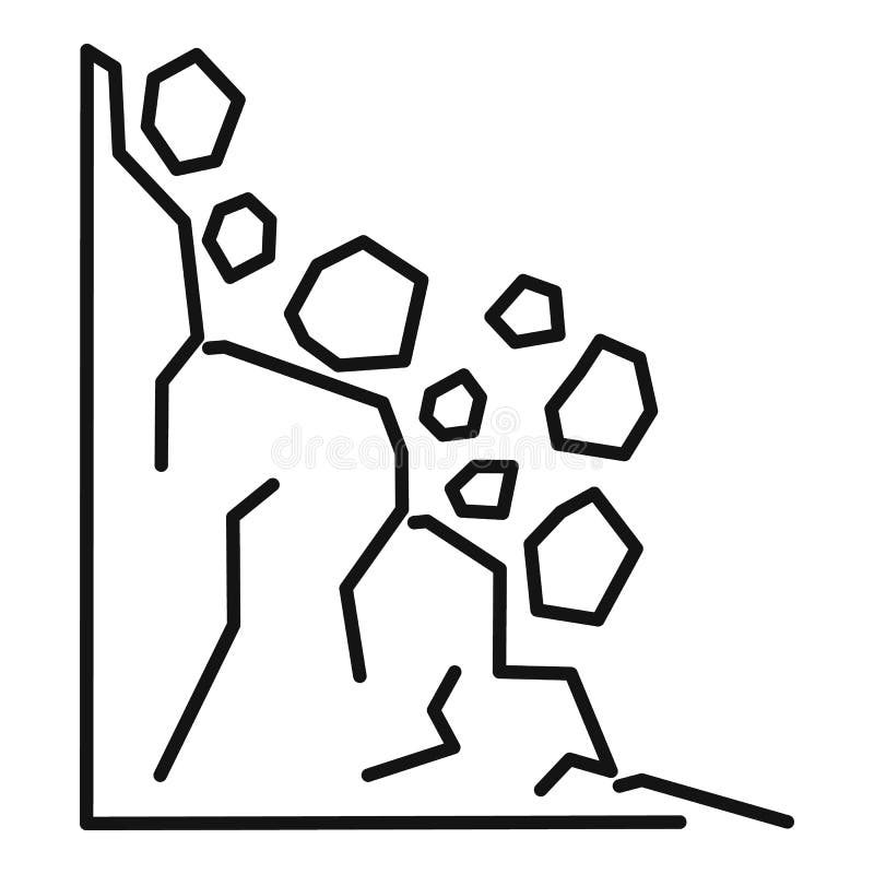 Landslide Erosion Icon, Outline Style Stock Vector - Illustration of ...