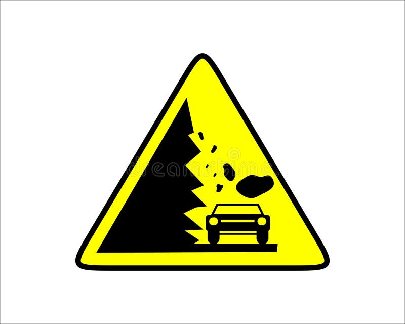 Warning Landslide Prone Area Sign Vector Stock Vector - Illustration of ...