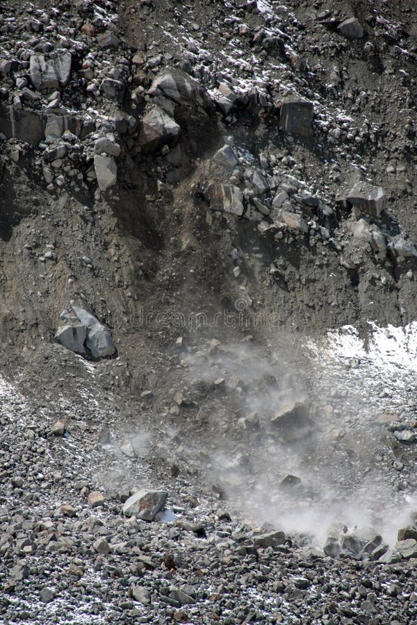 Landslide and rock fall stock photo. Image of glacier - 14252892