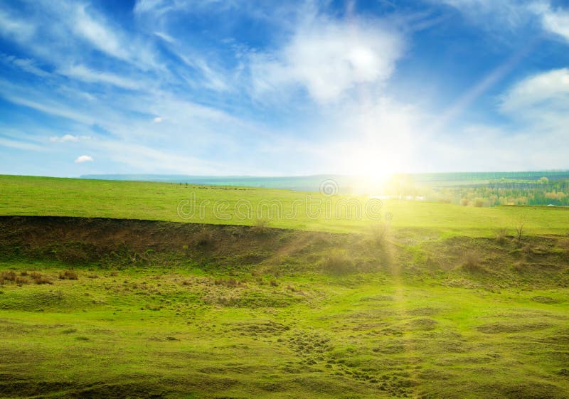 Landslide Soil on a Hillside. Sunny Spring Day Stock Image - Image of ...
