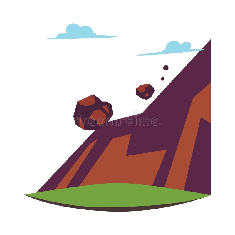 Landslide. Vector Illustration Decorative Design Stock Vector ...