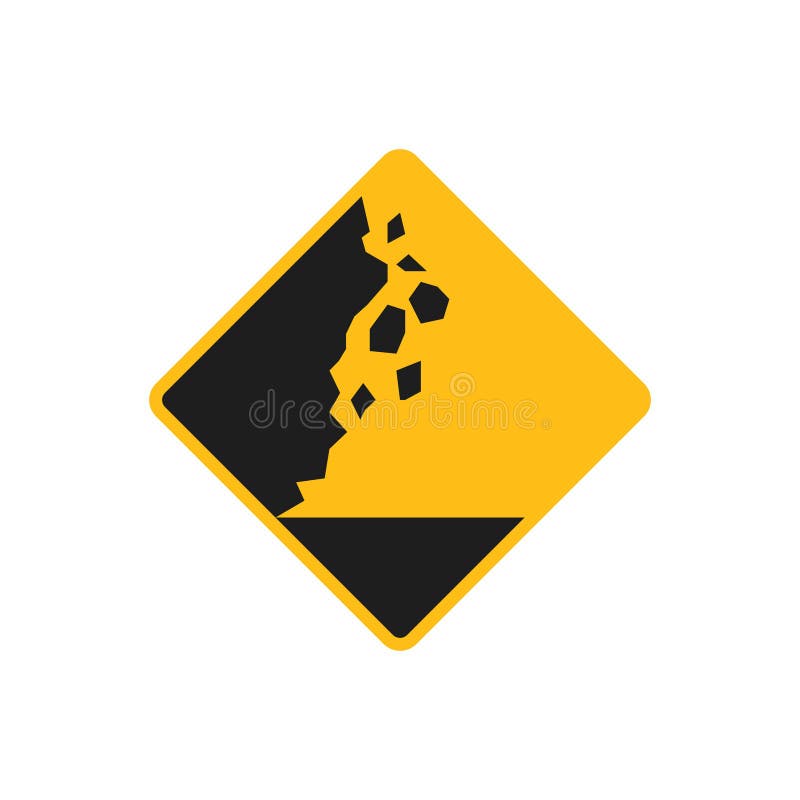 Landslide Warning Symbol Icon Vector Element Template Stock ...
