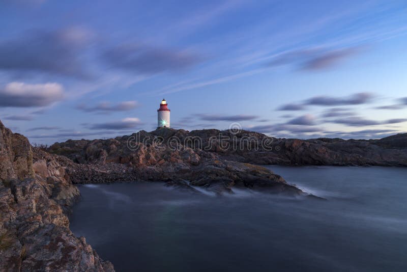 The Iconic Old Landsort Lighthouse in the Swedish Archipelago Stock ...