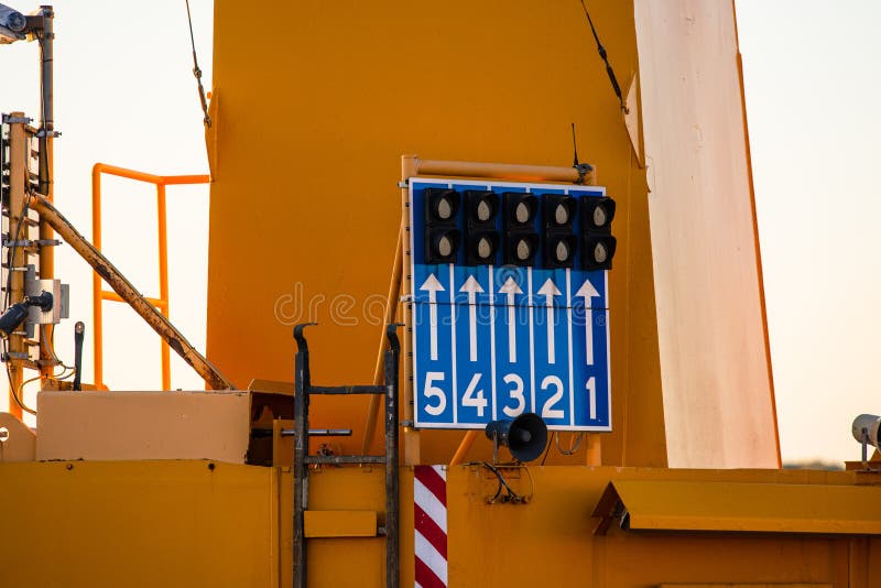 Lane Direction Sign on a Car Ferry.. Stock Image - Image of street ...