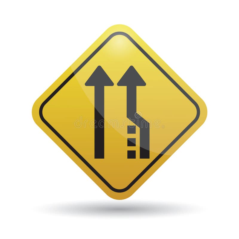Lane Merge Sign Stock Illustrations – 315 Lane Merge Sign Stock ...