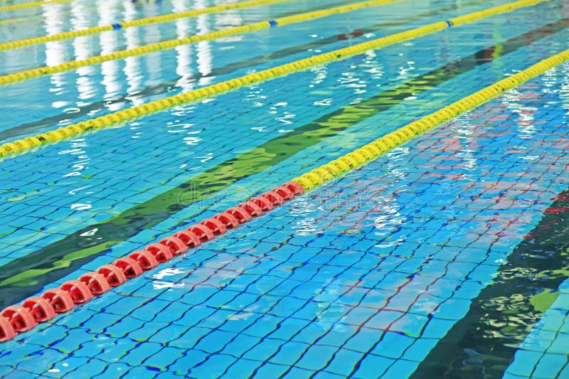 Lane Isolation Line in a Swimming Pool Stock Photo - Image of ...