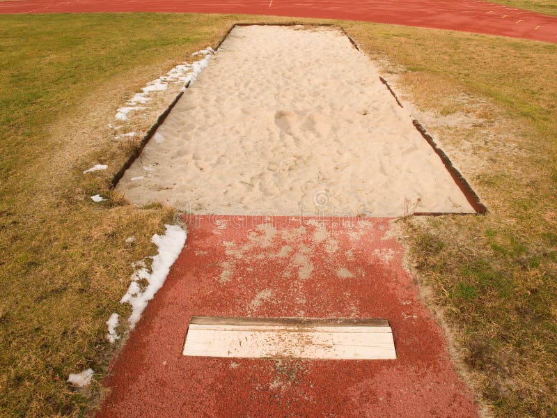 Long Jump Plank in an Outdoor Sports and Athletic Stadium Stock Photo ...