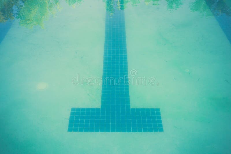 Lane Markers in Dirty Pool stock image. Image of horizontal - 131108435