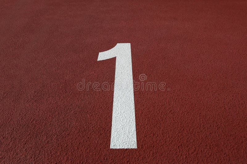 Lane Numbers Written on the Track of the Track Stock Photo - Image of ...