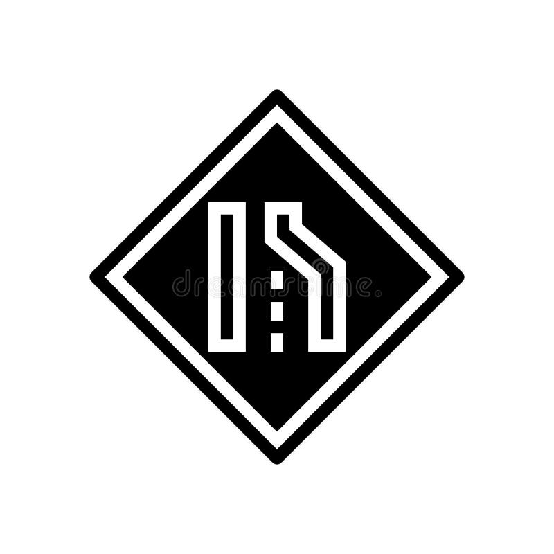 Lane Road Sign Glyph Icon Vector Illustration Stock Vector ...