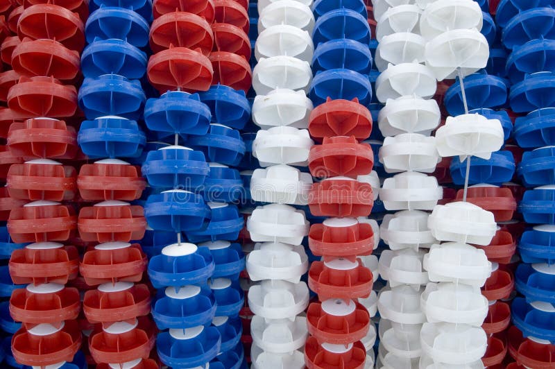 Lane Separators in Outdoor Swimming Pool Stock Photo - Image of float ...