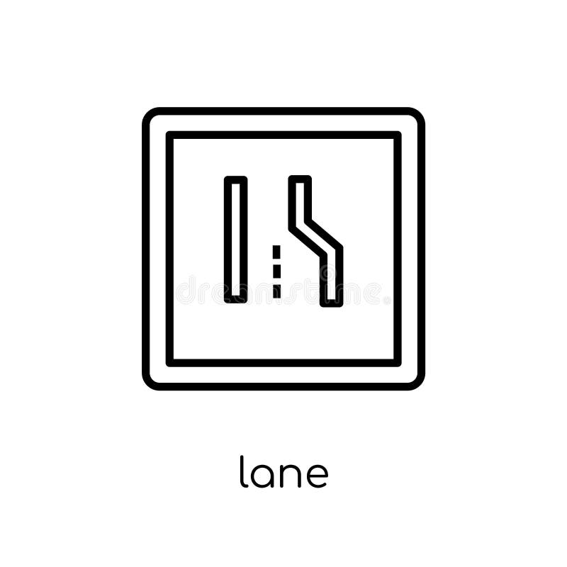 Lane Sign Icon. Trendy Modern Flat Linear Vector Lane Sign Icon Stock ...