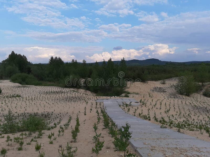 Lane in the Void Desert, Paradise on Earth Stock Photo - Image of ...