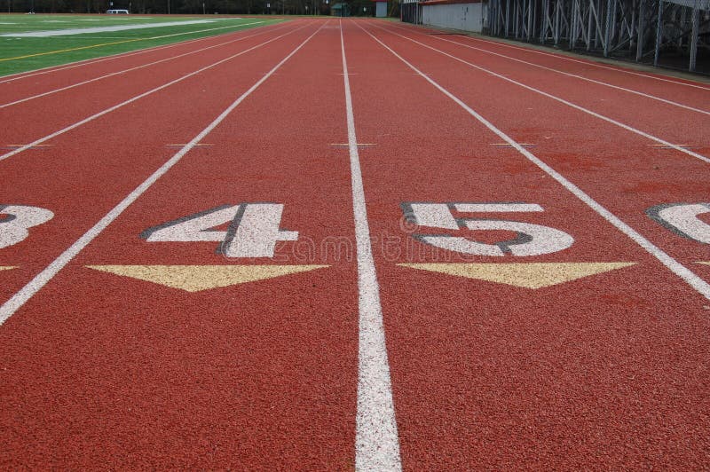 Lanes on athletic track stock photo. Image of distance - 28283426