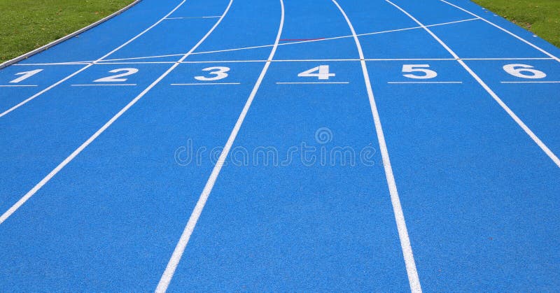 Lanes of a Athletic Track with Numbers One Two Three Four Five S Stock ...