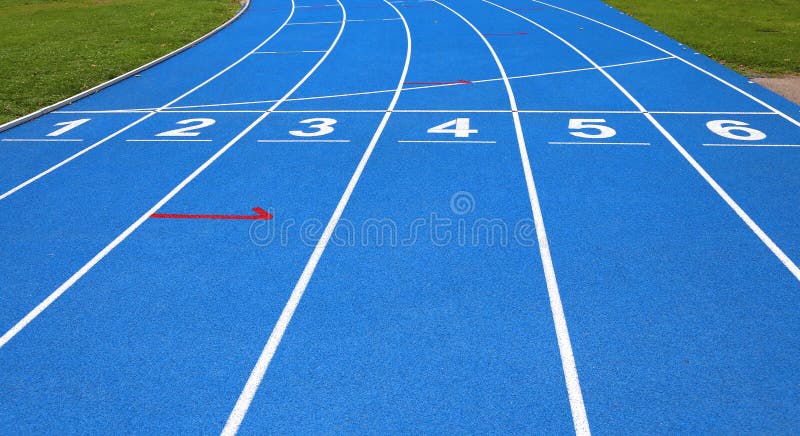 Lanes on athletic track stock image. Image of competition - 28283469