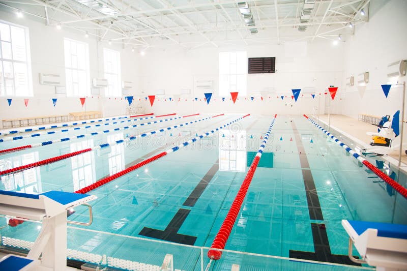 Lanes of a Competition Swimming Pool Stock Image - Image of training ...